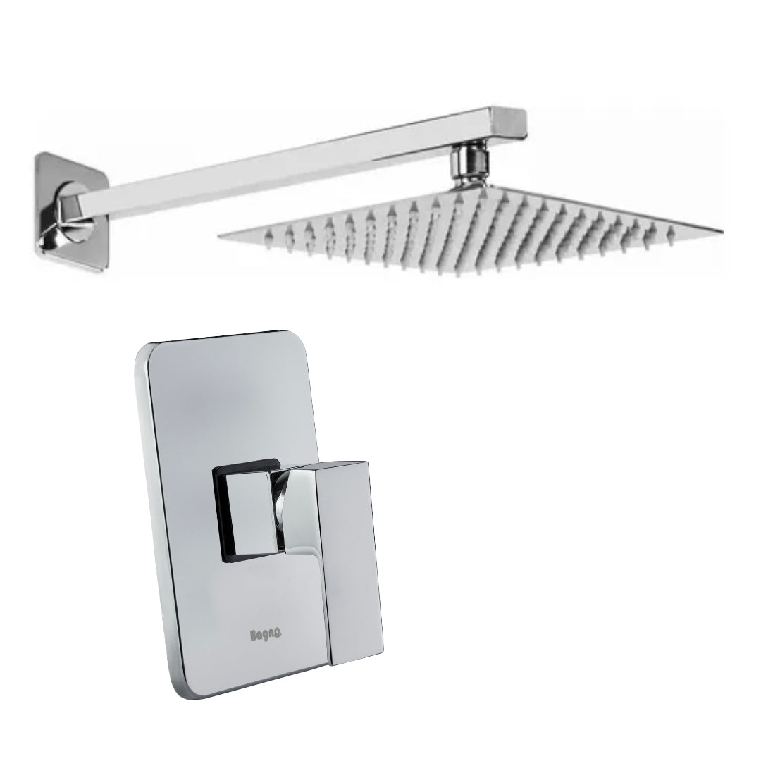 CONJUNTO DUCHA MONOCONTROL ROMA CON REGADERA 12" (30CM) + BRAZO CUADRA ...